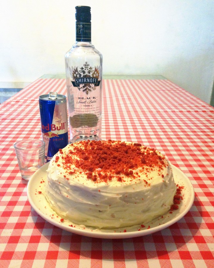 Red (Bull) Velvet Cake With Vodka Frosting - 12 Cakes